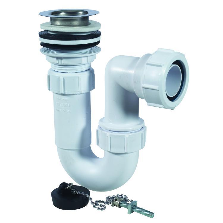 McAlpine Adjustable Inlet Basin Trap with 1 1/4 Multifit Outlet and Ce ...