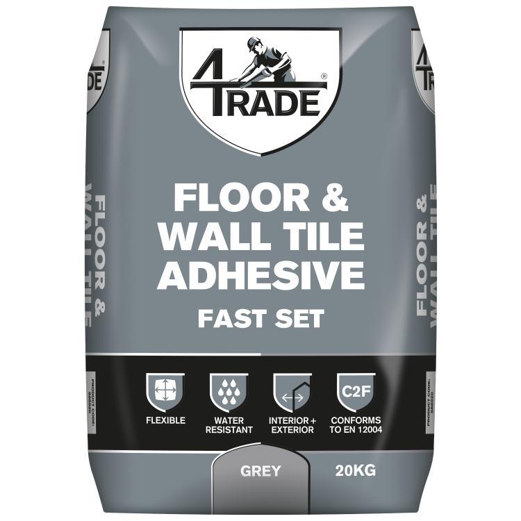 4TRADE Fast Set Grey Floor & Wall Tile Adhesive 20kg – Supplieddirect.co.uk