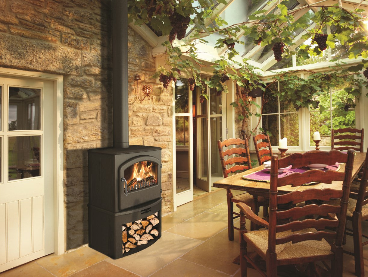 Broseley Serrano 7kW Multifuel Stove with Log Store – Supplieddirect.co.uk